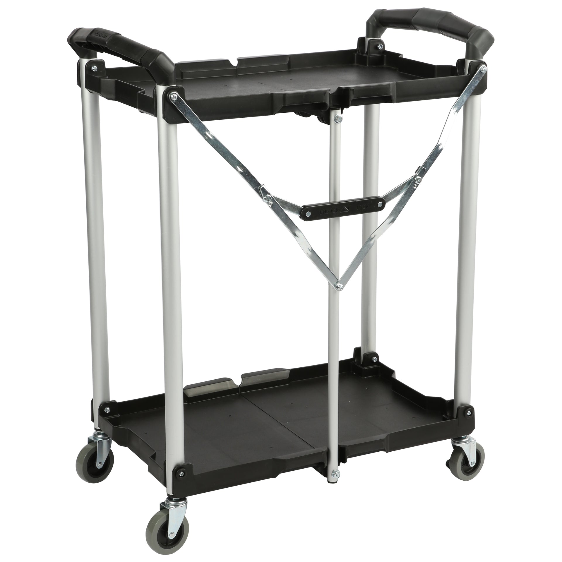 2 Selfs Folding Collapsible Service Cart Regular, 100lb. Capacity ...