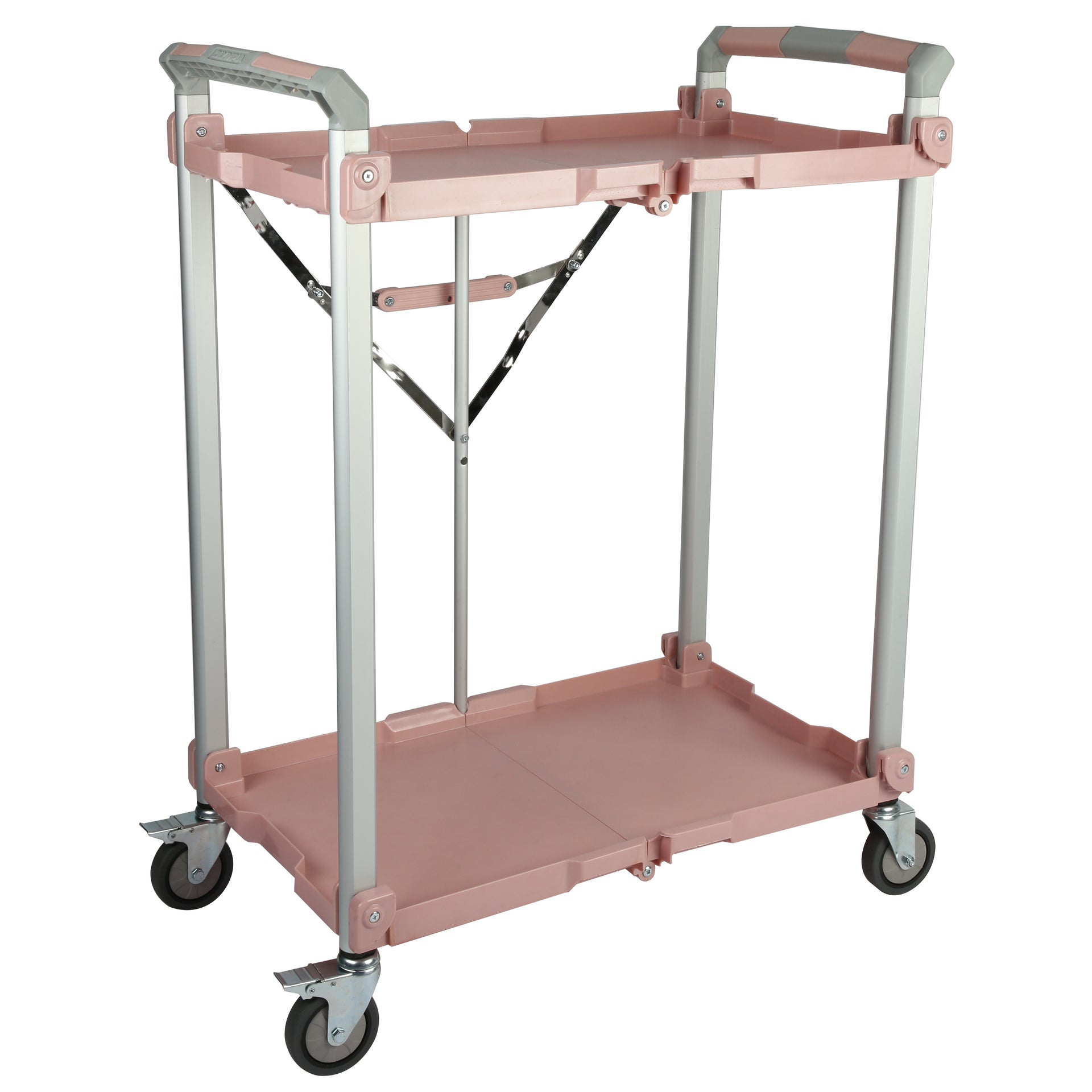 2 Shelfs Folding Collapsible Service Cart XL, 200lb. Capacity – Pack-N-Roll