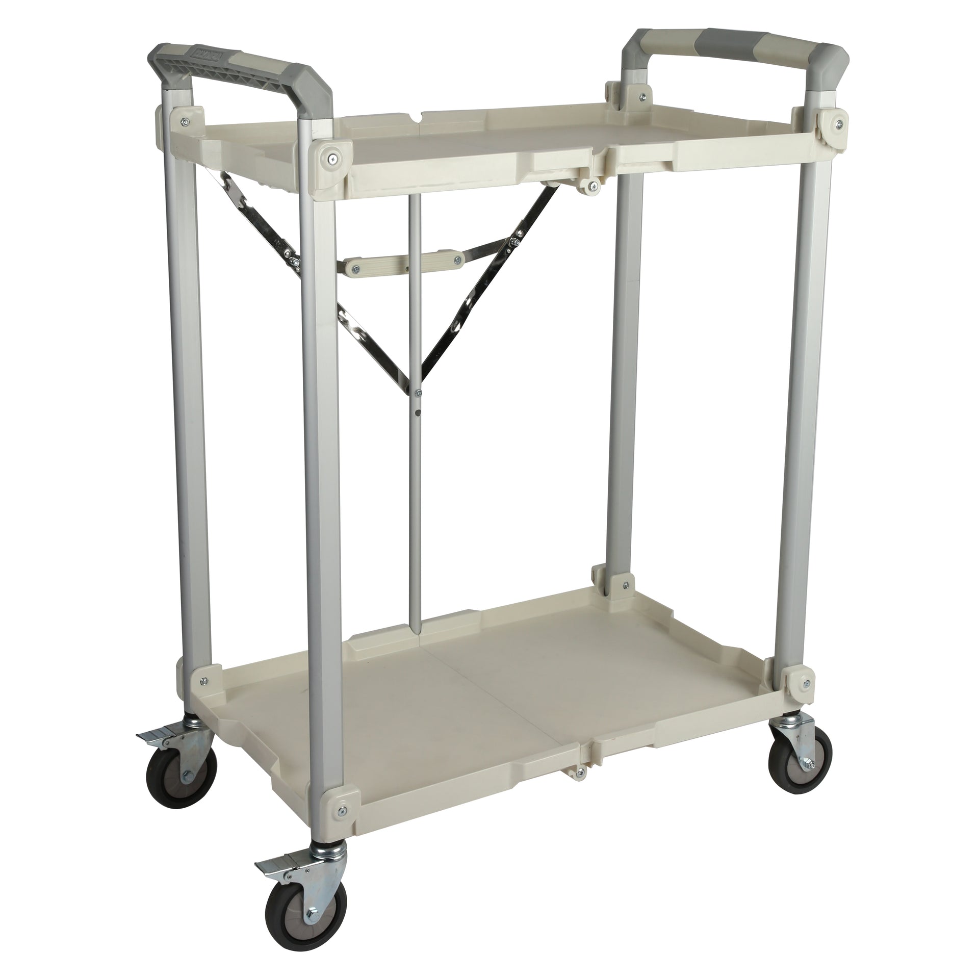 2 Shelfs Folding Collapsible Service Cart XL, 200lb. Capacity – Pack-N-Roll